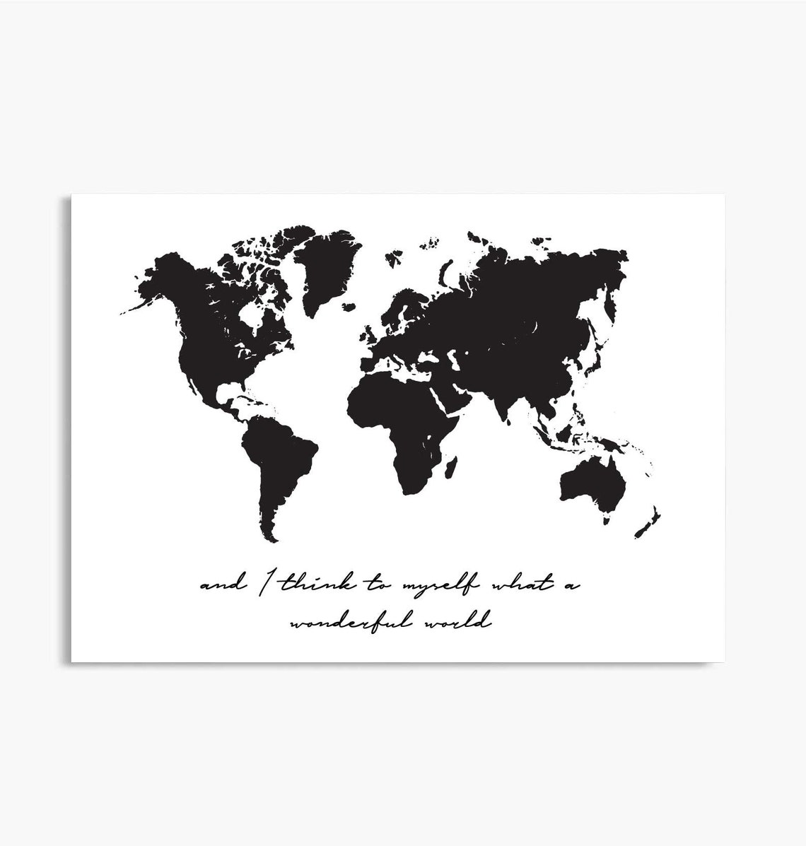 What a Wonderful World Poster World Map Wall Art World Map - Etsy