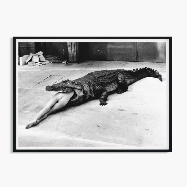 Crocodile Lady Print - Etsy