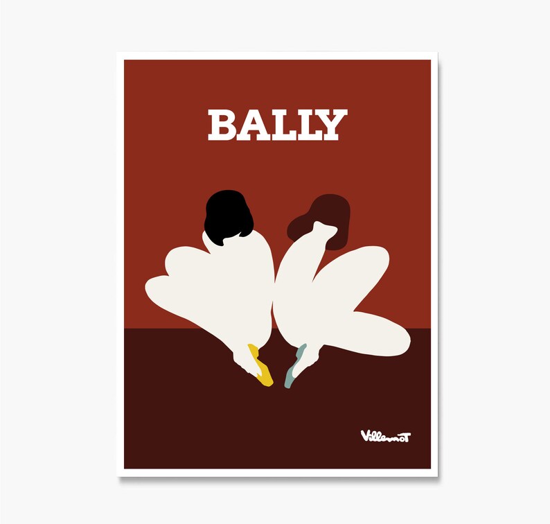 Bally Lotus Poster Bally Ballet Print Bernard Villemot Art | Etsy