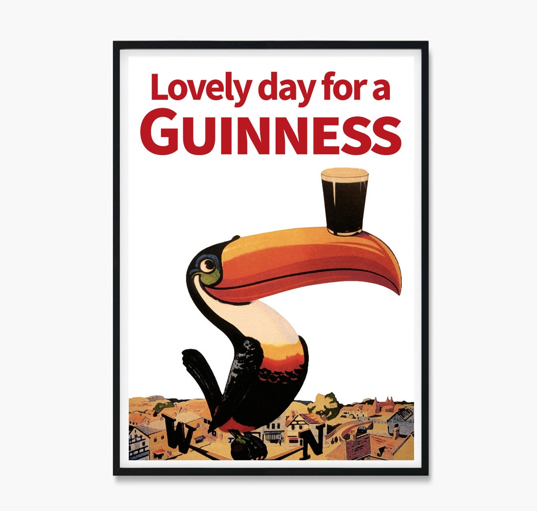 Guinness Toucan Bird Poster, Lovely Day for a Guinness Vintage Print ...