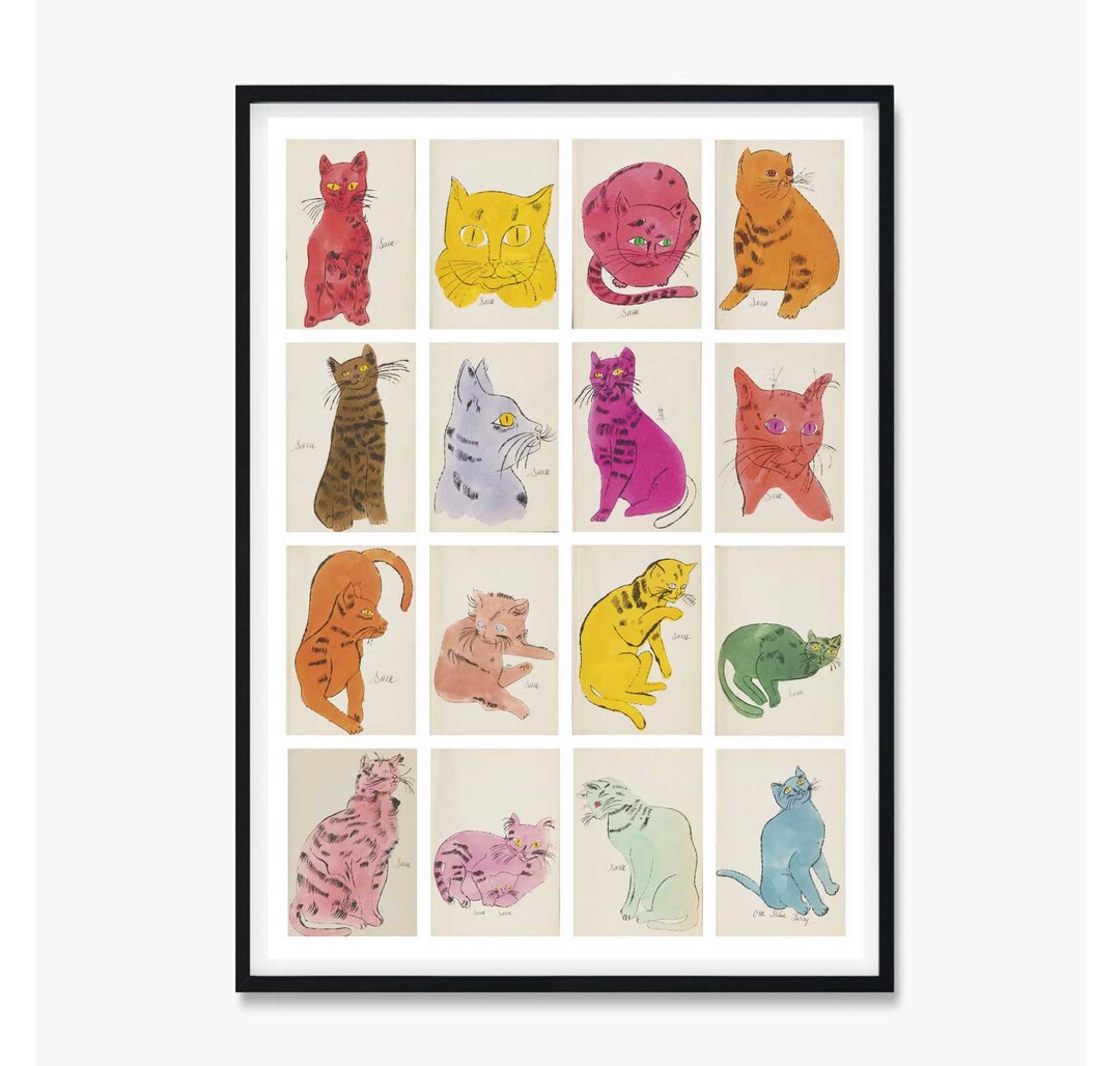 Andy Warhol Cats Poster, Andy Warhol Cats Print, 25 Cats Named Sam ...