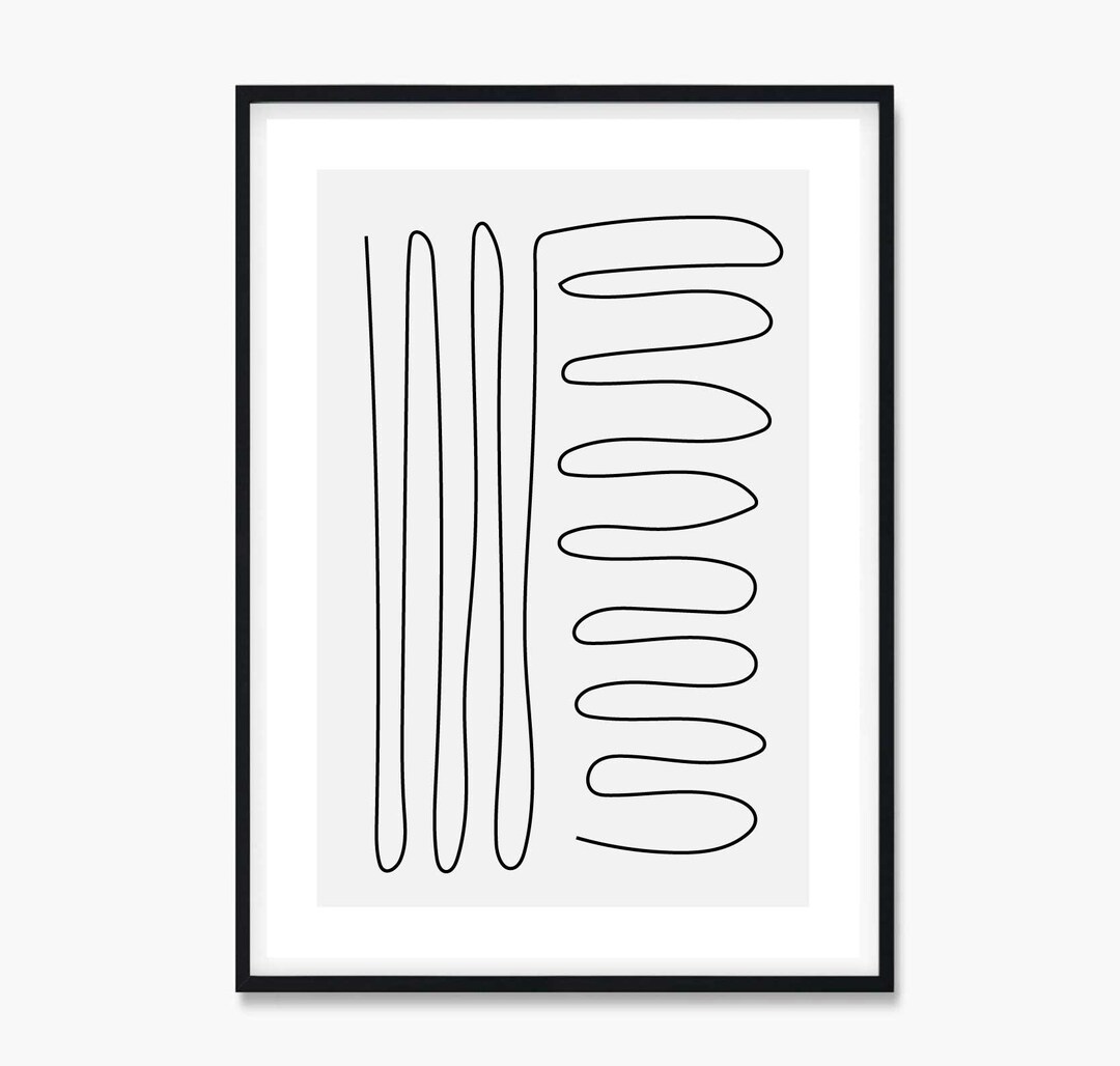 Abstract Line Art Print Poster Illustration Poster Wall Art Print, One ...