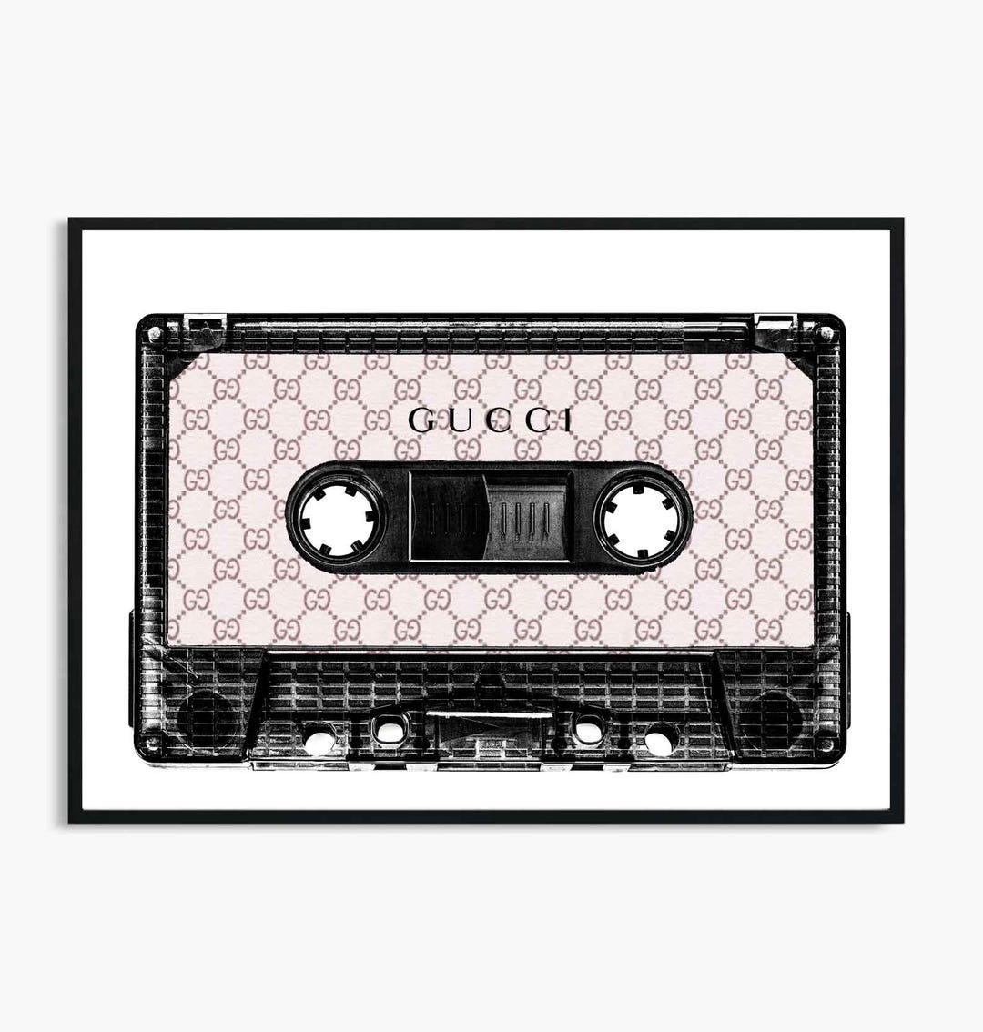 GG Logo Cassette Tape Art Print, Guci Cassette Tape Poster, Luxury ...