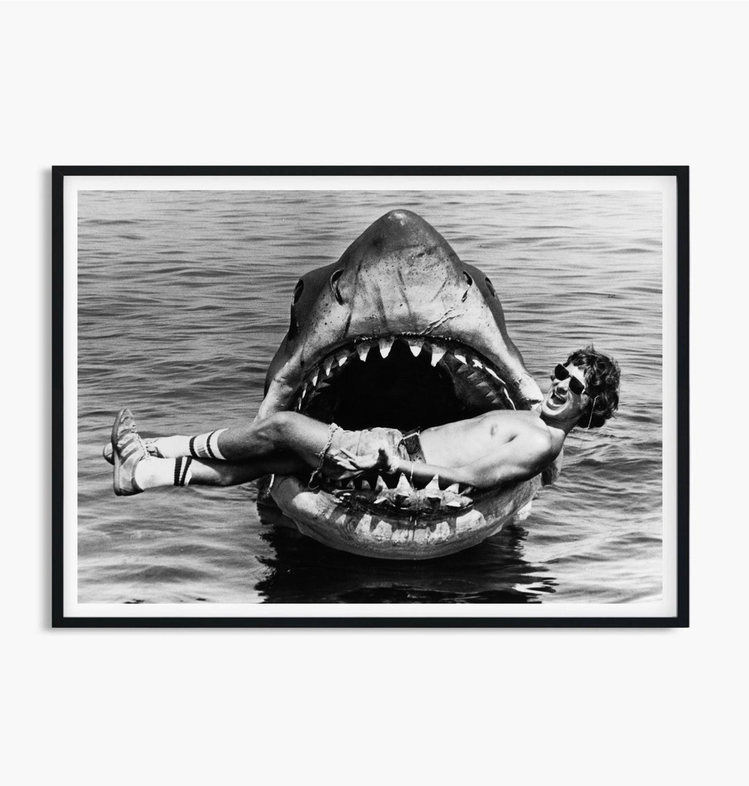 Shark Attack Poster, Shark Poster, Spielberg in Shark Mouth Poster ...
