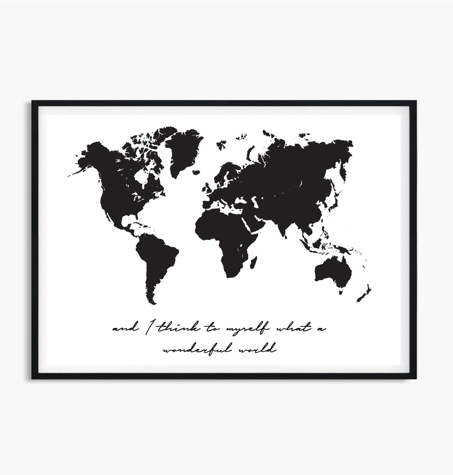 What a Wonderful World Poster World Map Wall Art World Map - Etsy Australia