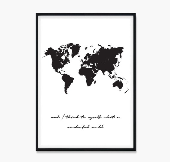 What a Wonderful World Poster World Map Wall Art World Map | Etsy Australia
