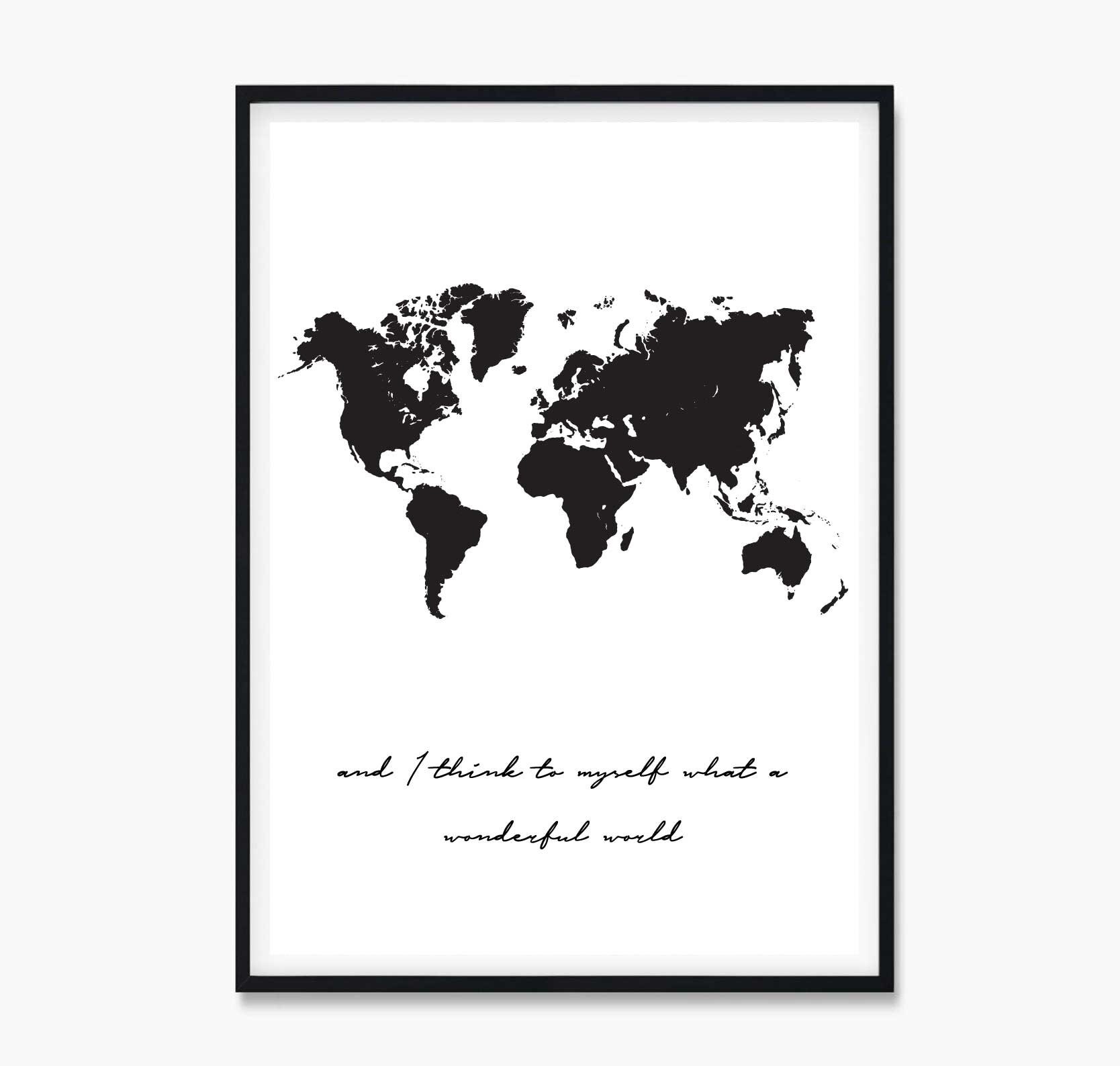 What a Wonderful World Poster World Map Wall Art World Map - Etsy Australia