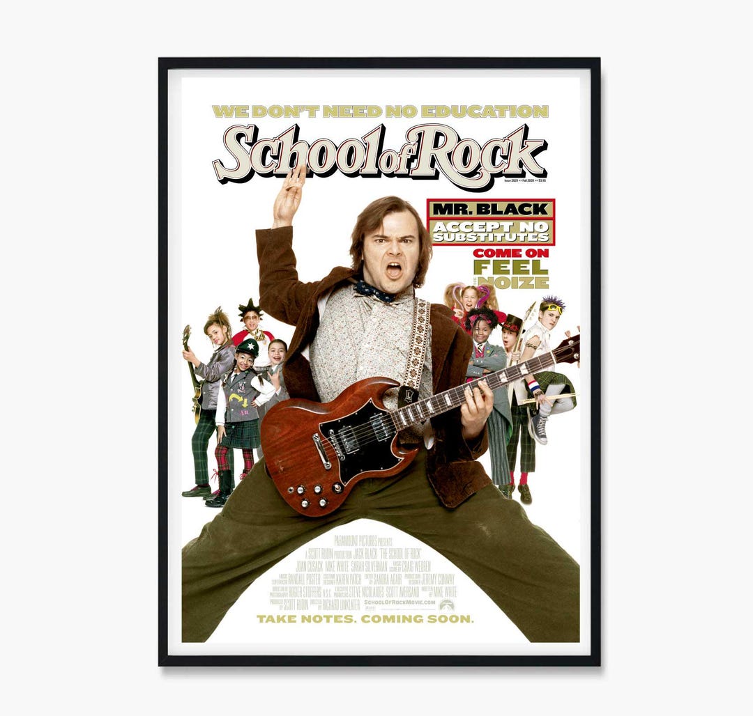 School of Rock Movie Poster, School of Rock Goldmovie Print, Jack Black ...