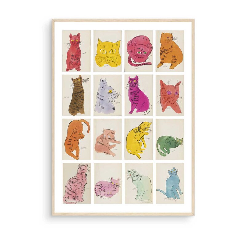 Andy Warhol Cats Poster Andy Warhol Cats Print 25 Cats Named - Etsy