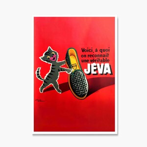Jeva Cat Poster, Jeva Cat Print, Jeva Cat Vintage Poster, Jeva Cat With ...