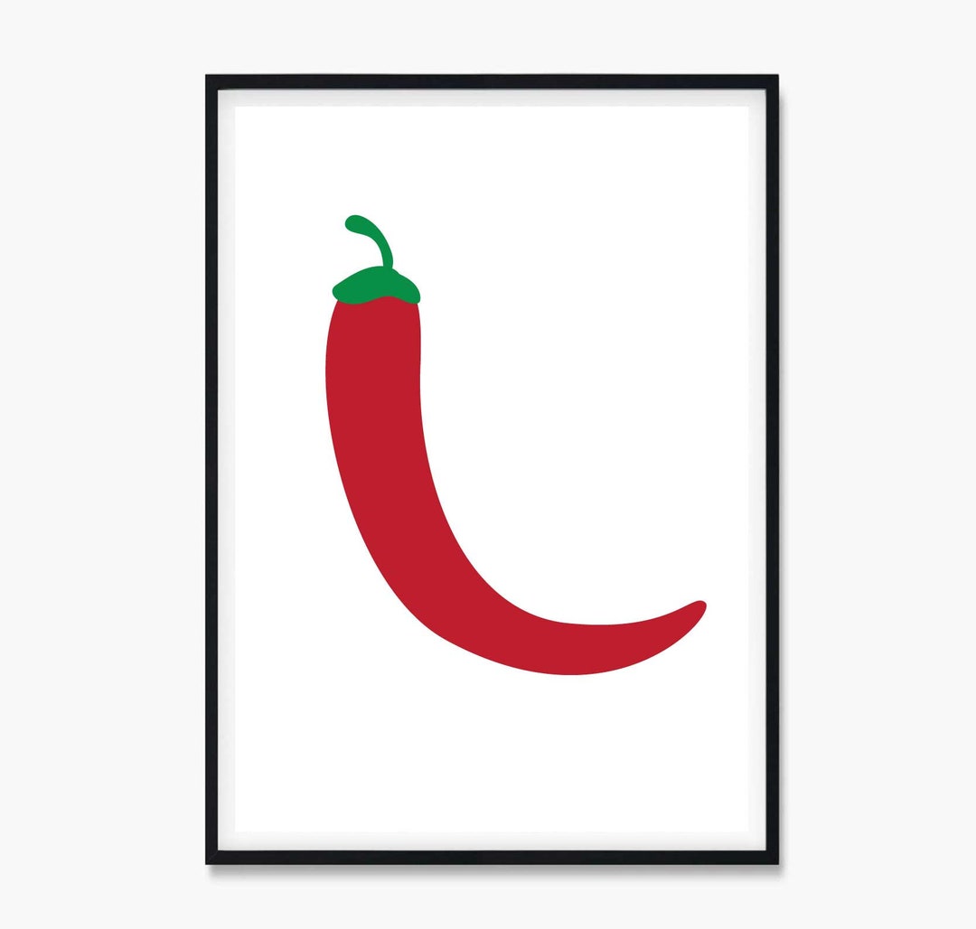 Red Chilli Art Print Poster, Chilli Print, Chilli Poster, Chilli Wall ...