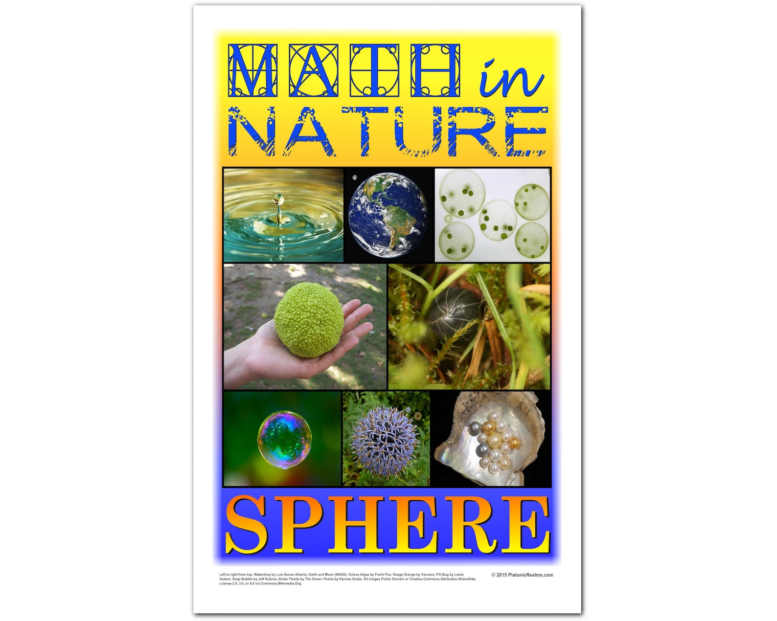 Math in Nature Classroom Math Poster: Sphere, Educational for Middle ...