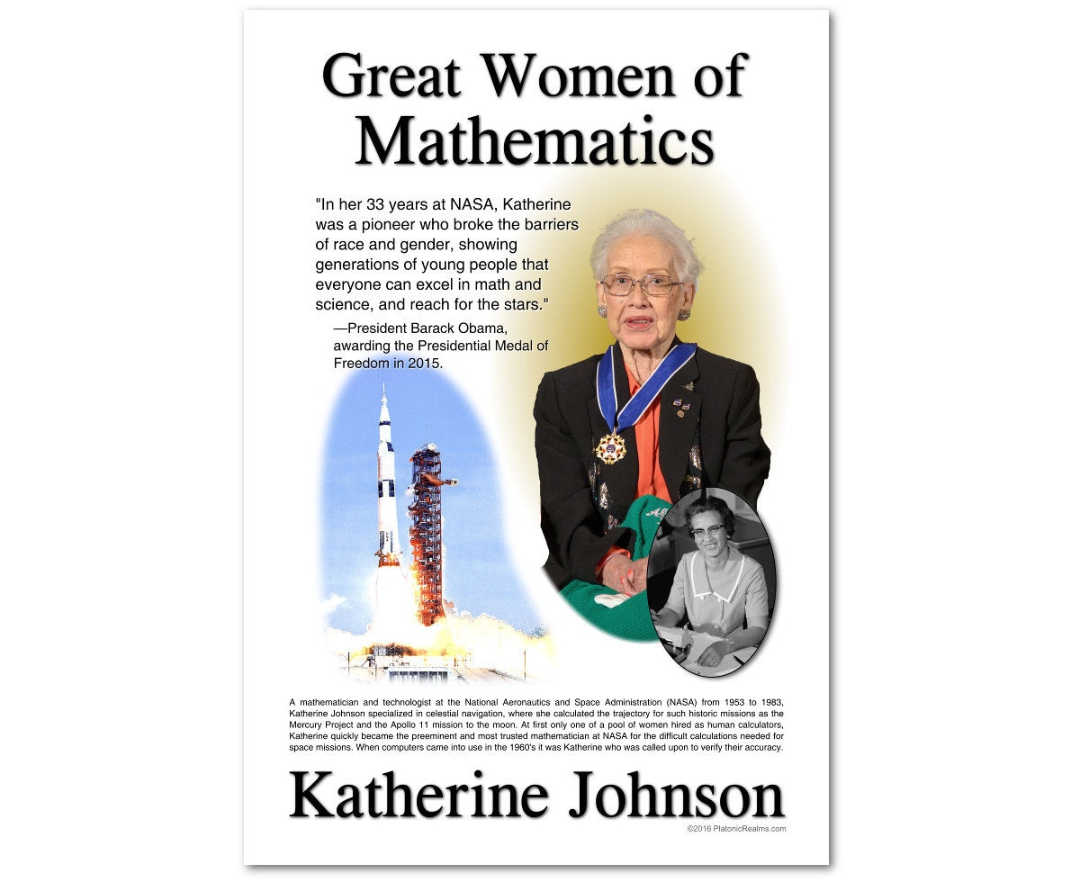 Katherine Johnson Classroom Math Poster, Educational and Motivational ...