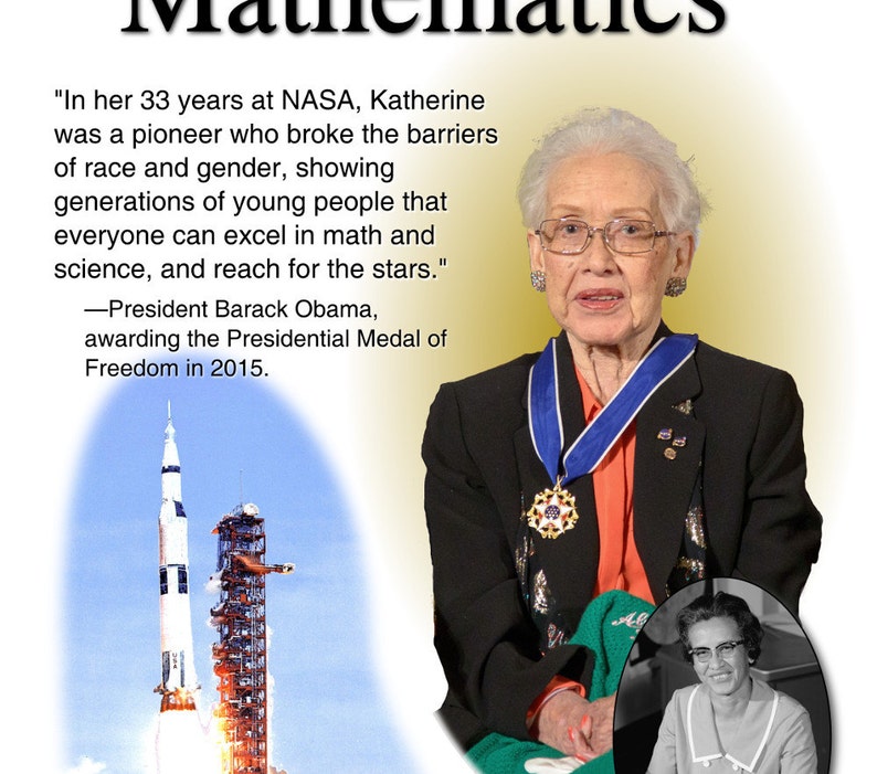 Great Women of Mathematics Classroom Poster: Katherine Johnson | Etsy