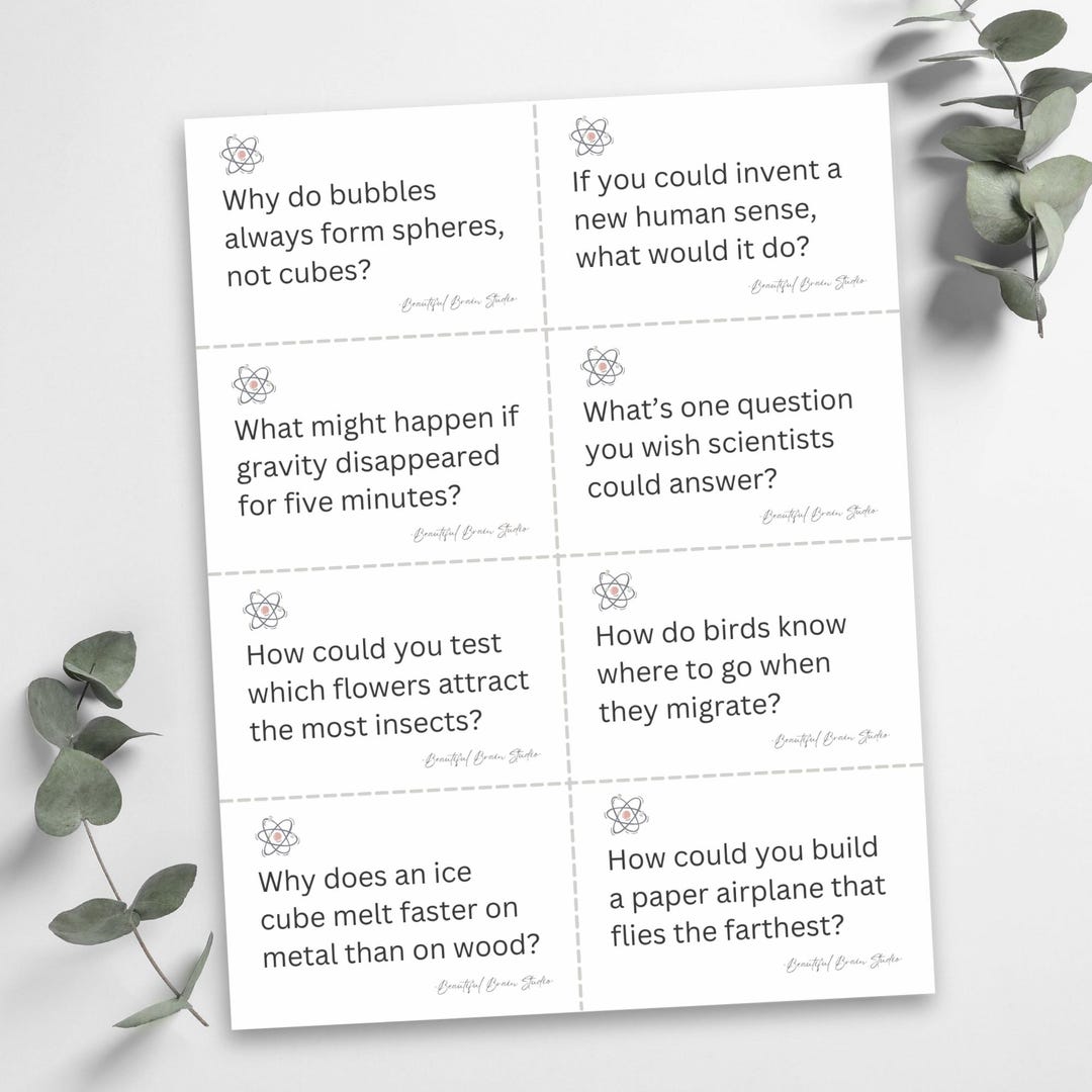 Printable Think Like a Scientist Flash Cards for Elementary Students ...