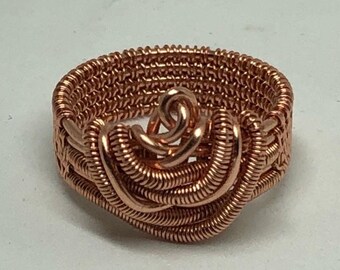 Wire Wrapping Ring With Thick Band. Wrapped Ring. Copper Wire - Etsy