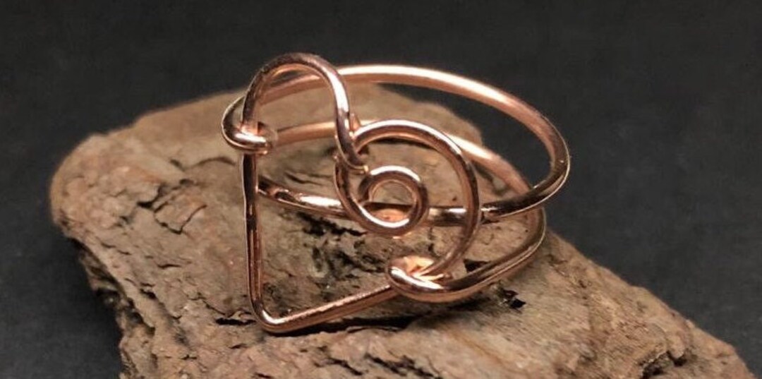 Heart Copper Ring. Love Ring. Copper Wire Ring. Minimalistic, Simple ...