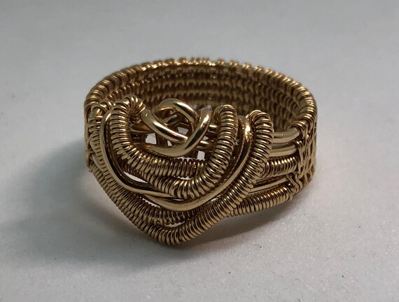 Wire wrapping ring with thick band. Gold filled 14/20 wire | Etsy