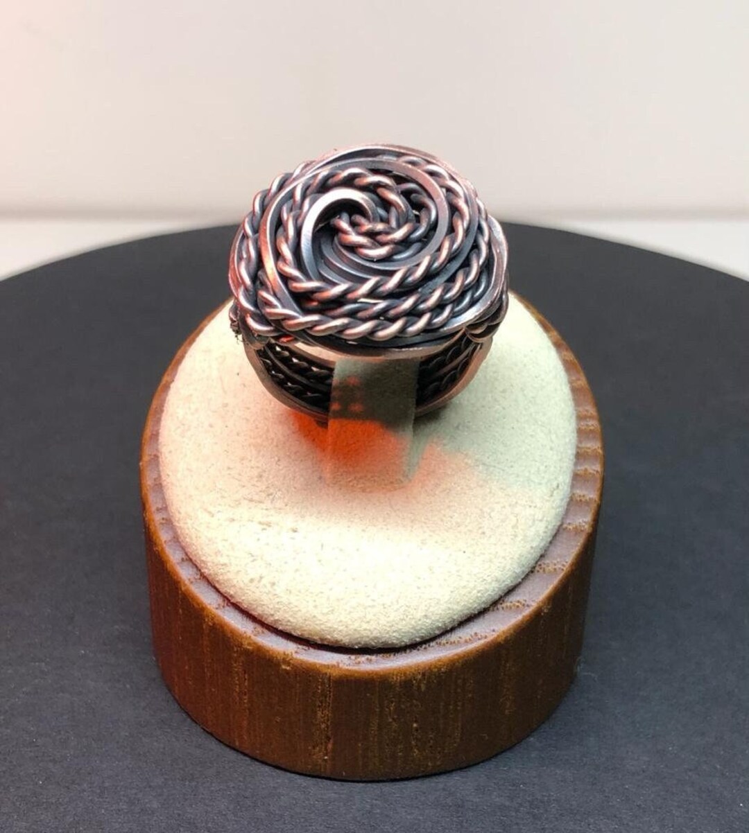 Wire Wrapped Ring. Copper Wire Ring. Wrapped Swirl Ring. Antique Copper ...