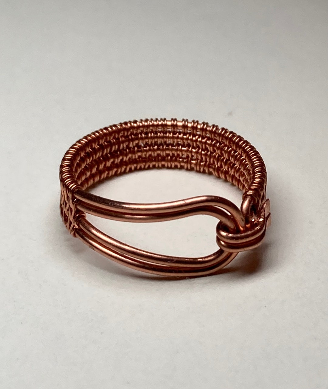 Copper Ring. Wire Wrapping Ring With Thick Band. Wrapped Ring. Old ...