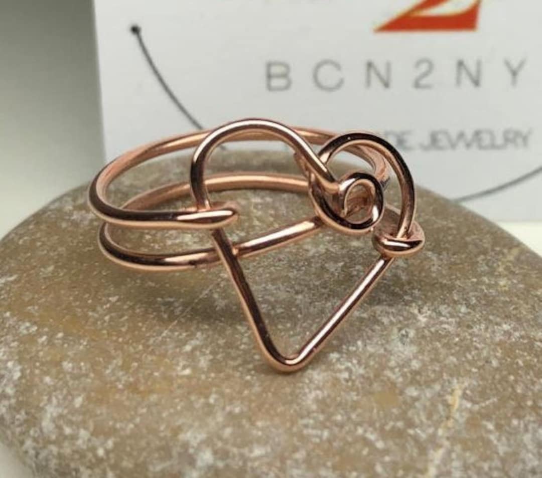 Heart Copper Ring. Love Ring. Copper Wire Ring. Minimalistic, Simple ...