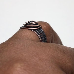 Wire Wrapping Ring With Thick Band. Wrapped Ring. Old, Antique Copper ...