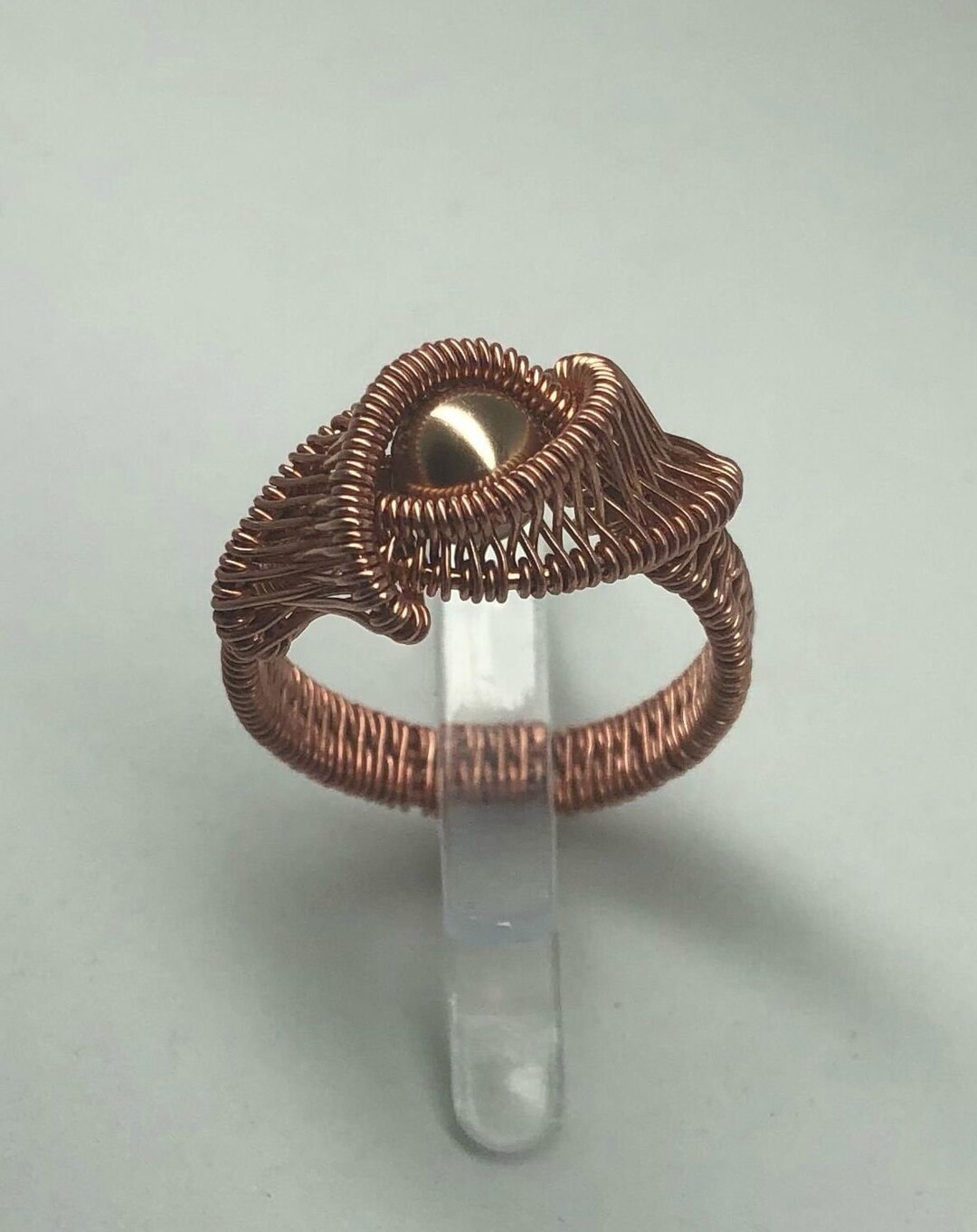 Copper Wire Ring With Fine Pearl. Wire Wrapped Jewelry. Handmade ...