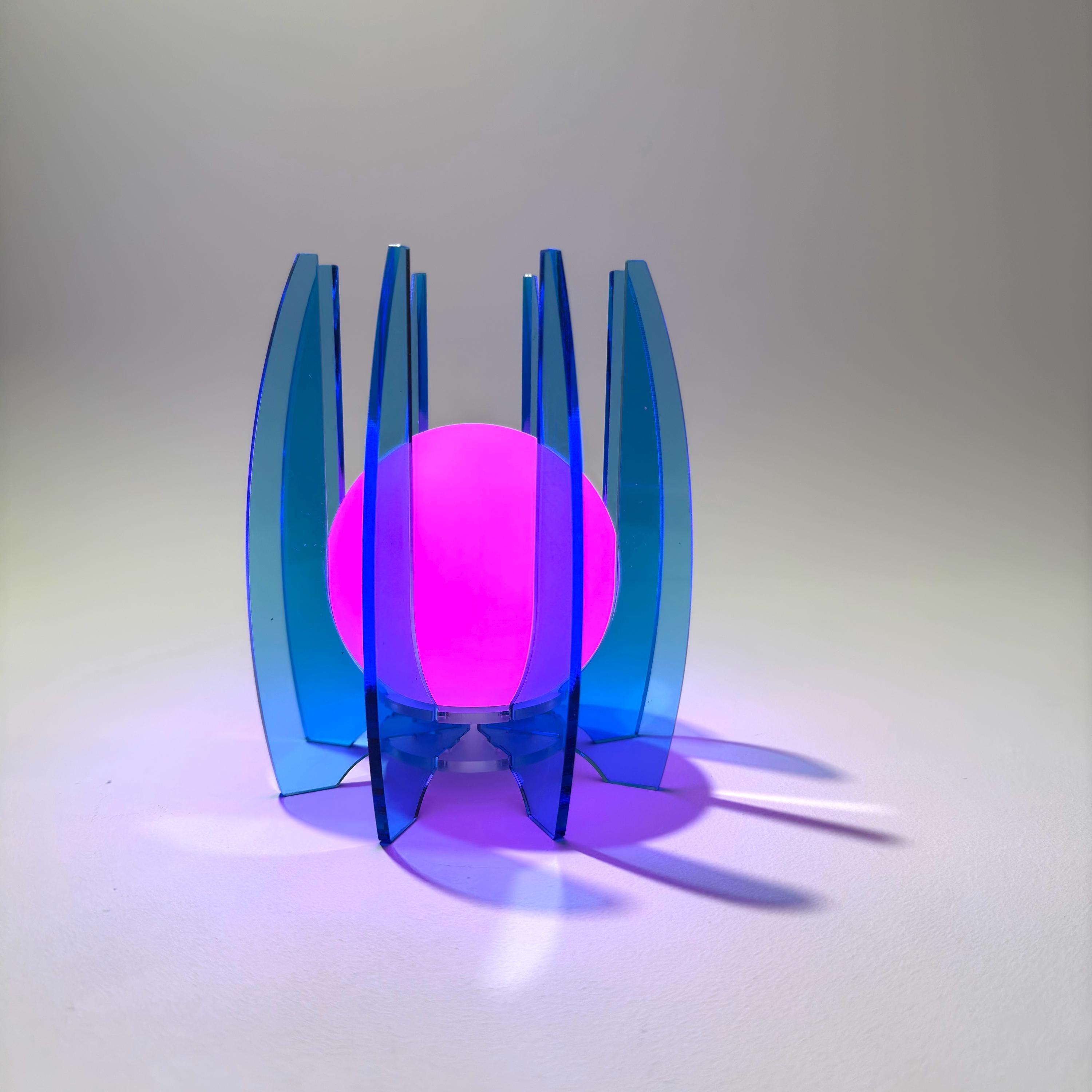Blue Space Age LED Orb Lamp: Retro-futuristic Mood Light - Etsy