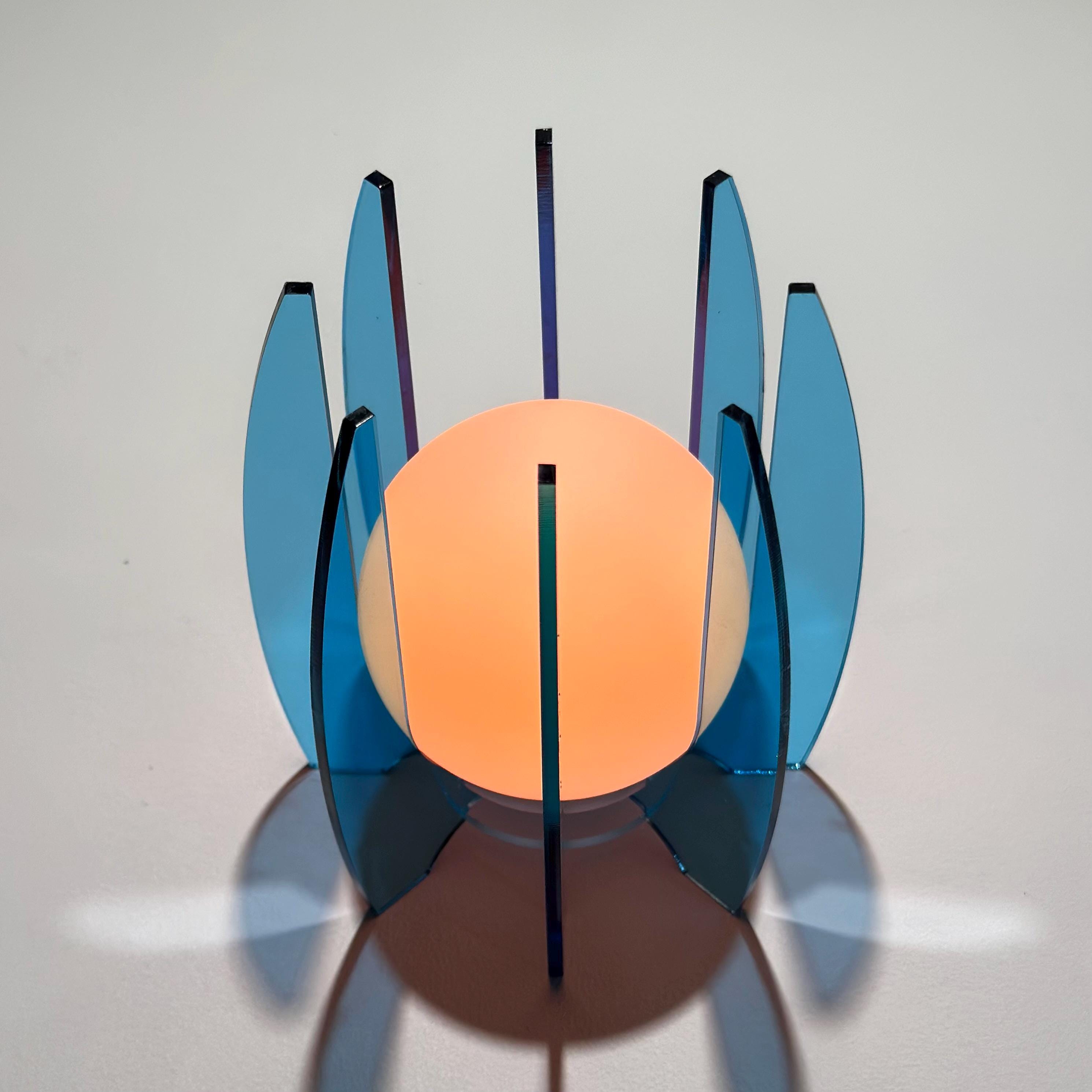 Blue Space Age LED Orb Lamp: Retro-futuristic Mood Light - Etsy