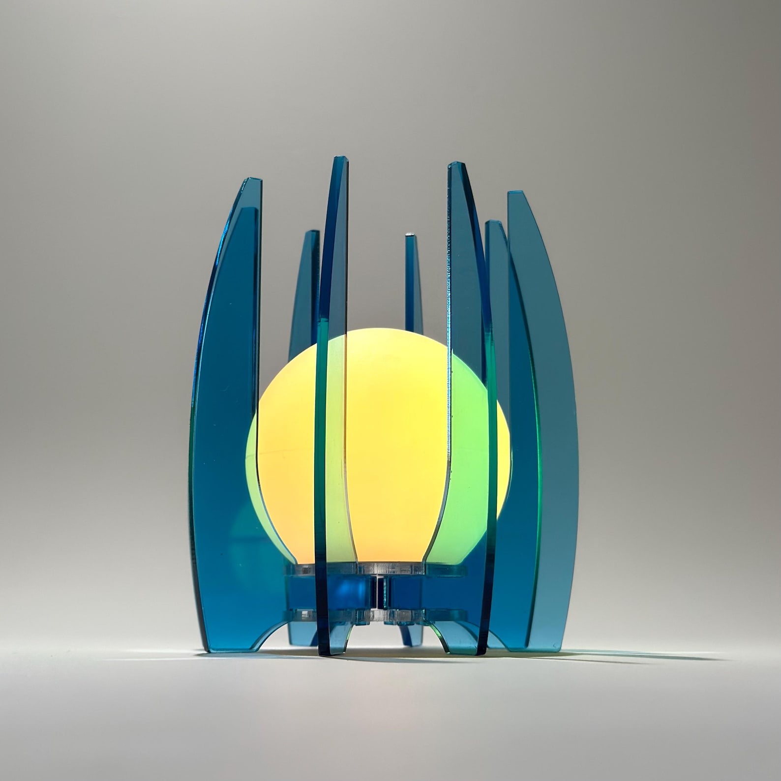 Blue Space Age LED Orb Lamp: Retro-futuristic Mood Light - Etsy