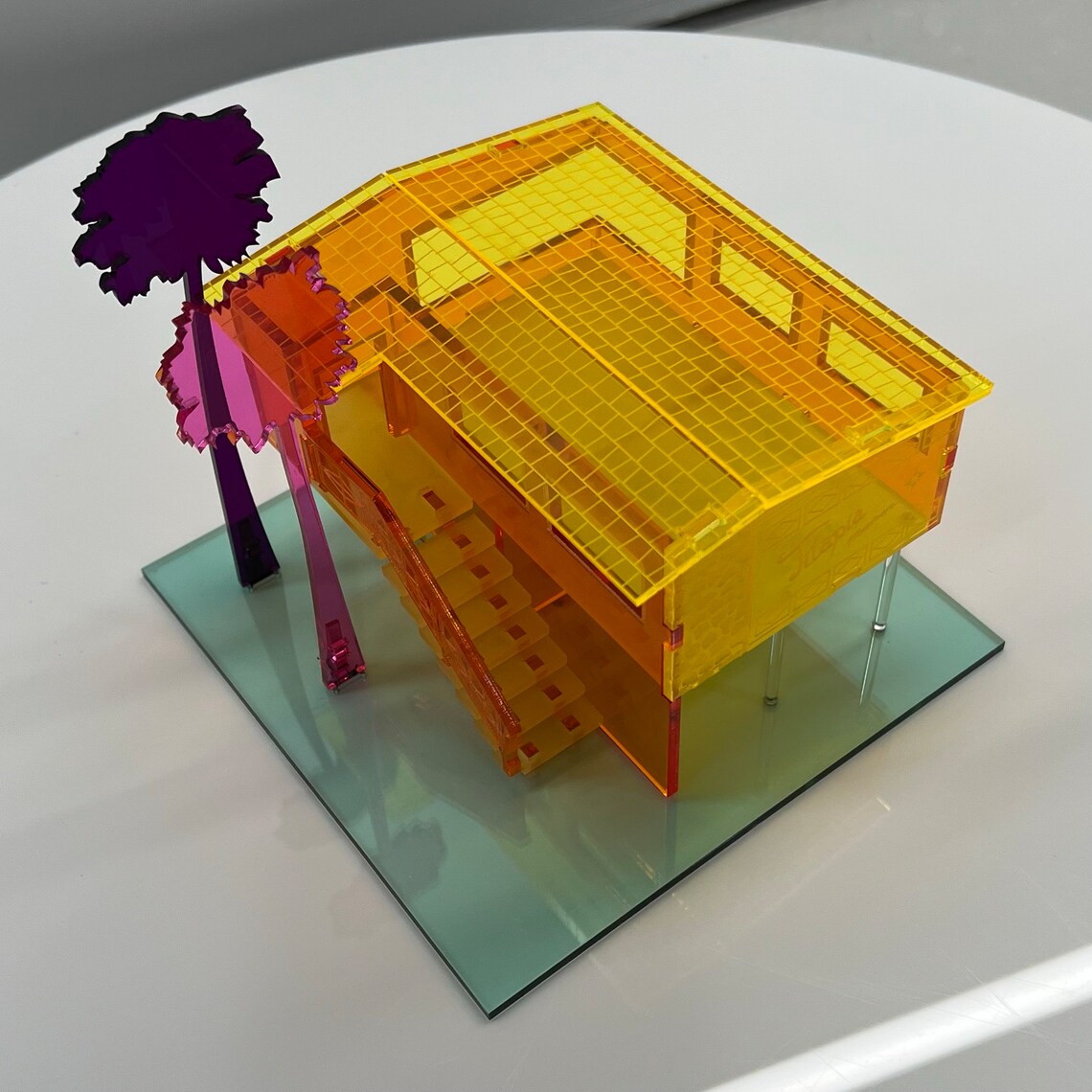 Mini 2-story Duplex Apartment Acrylic Model Los Angeles Dingbat 1:64 ...