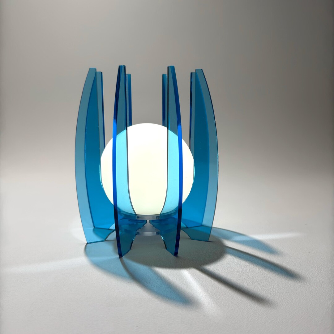 Blue Space Age LED Orb Lamp: Retro-futuristic Mood Light - Etsy