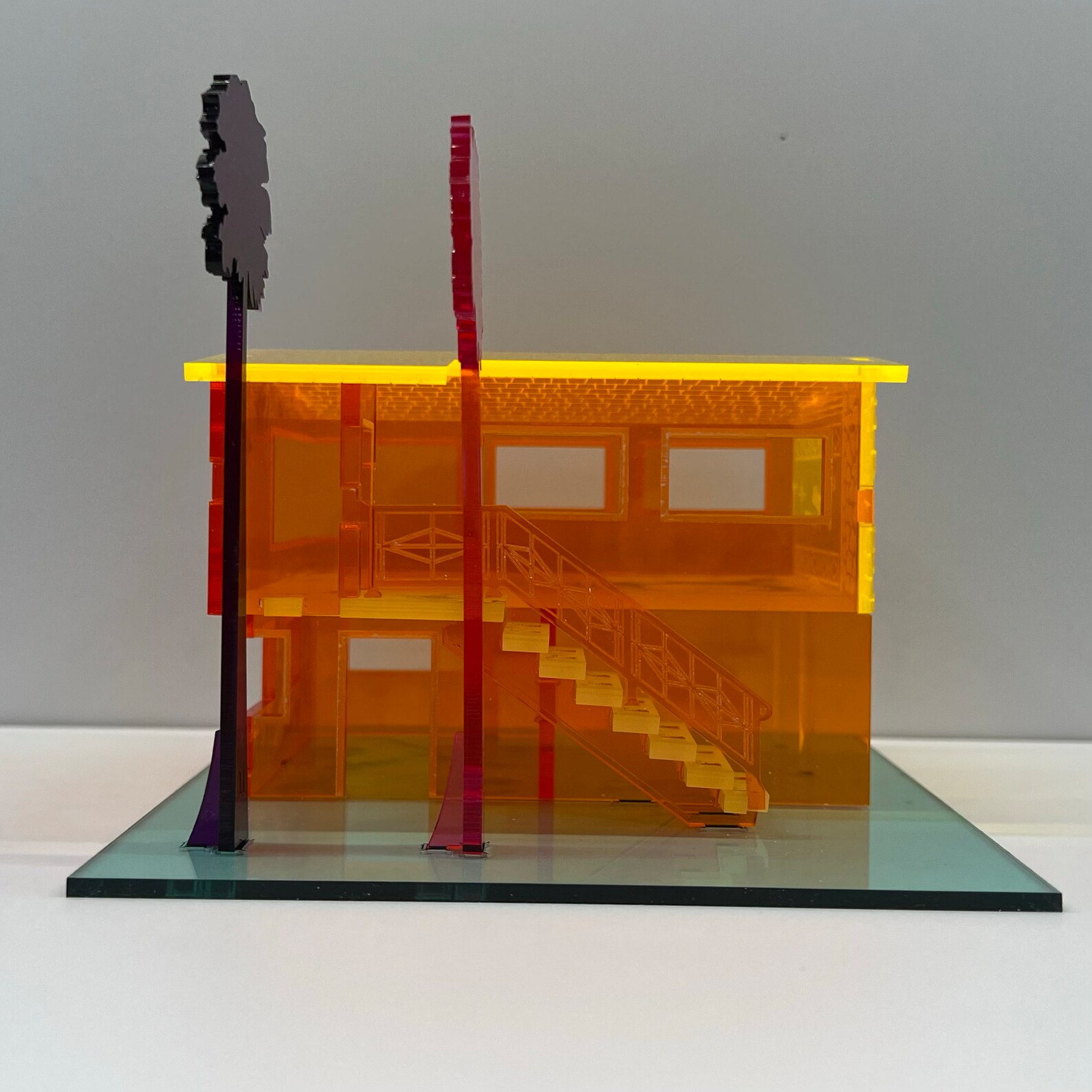 Mini 2-story Duplex Apartment Acrylic Model Los Angeles Dingbat 1:64 ...