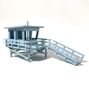 Mini Lifeguard Tower 4” Tall Wood Model - California Beach - Etsy