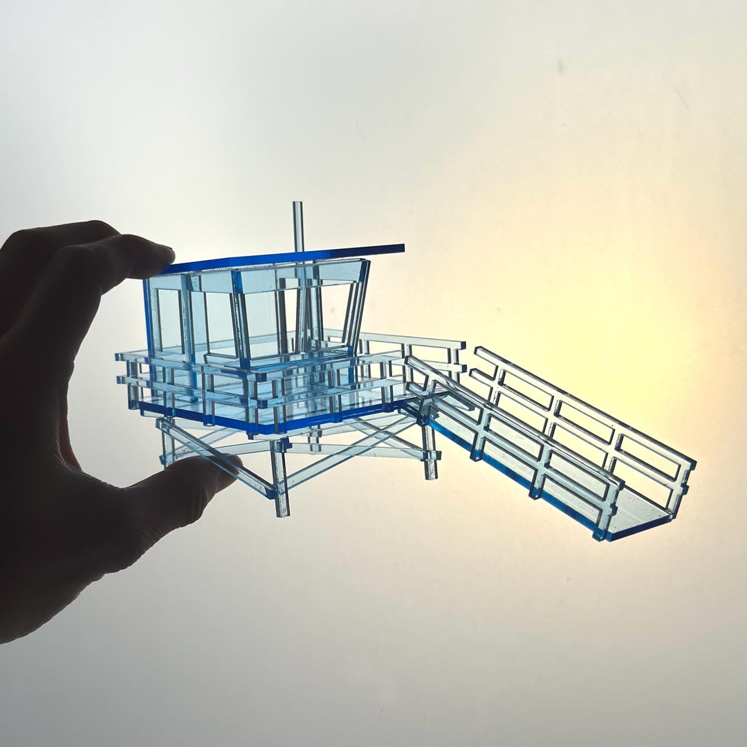 Transparent 4" Mini Lifeguard Tower - California Beach - Etsy