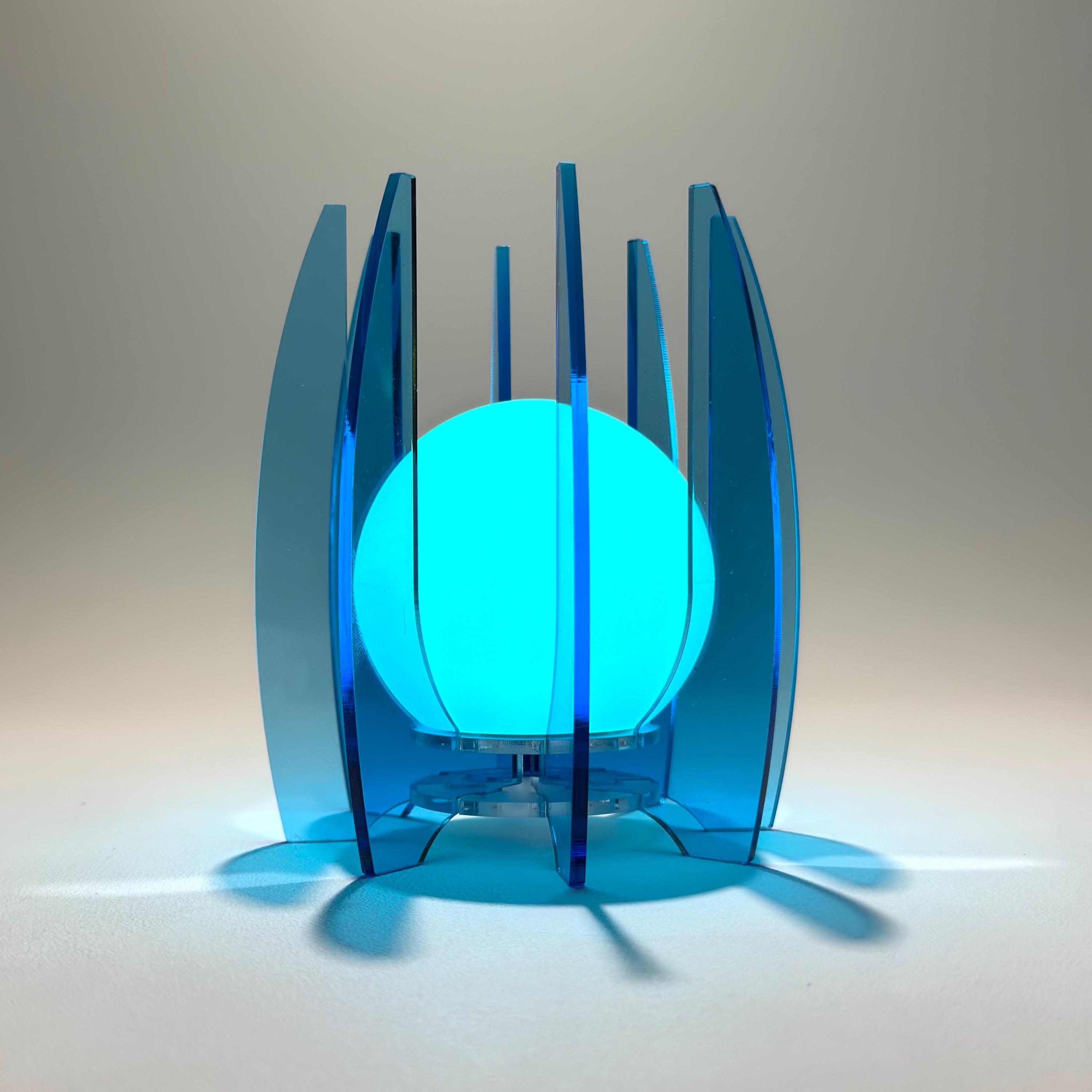 Blue Space Age LED Orb Lamp: Retro-futuristic Mood Light - Etsy