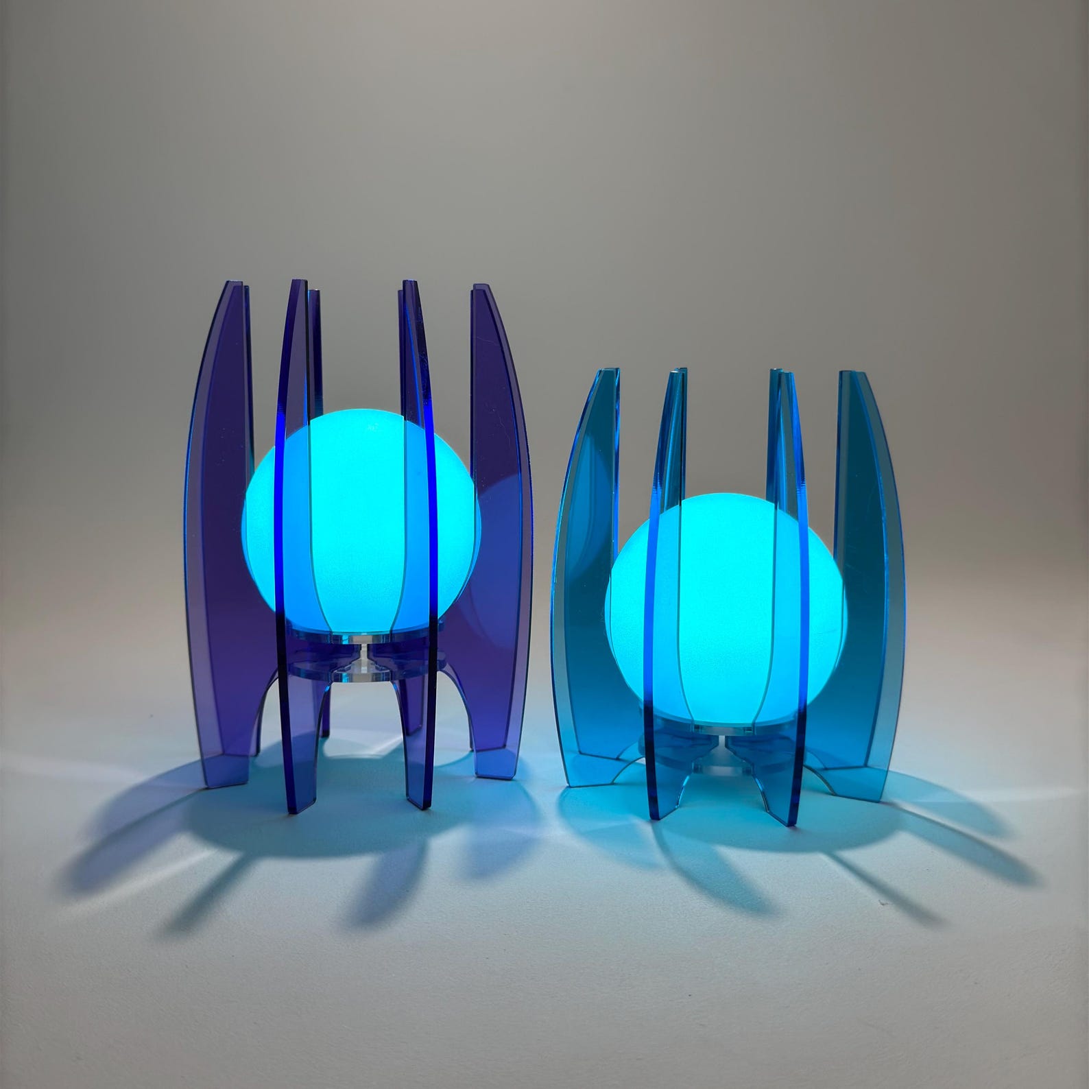 Set of 2 Space Age Retro Futuristic LED Orb Lamps (size A+B) – Mid ...