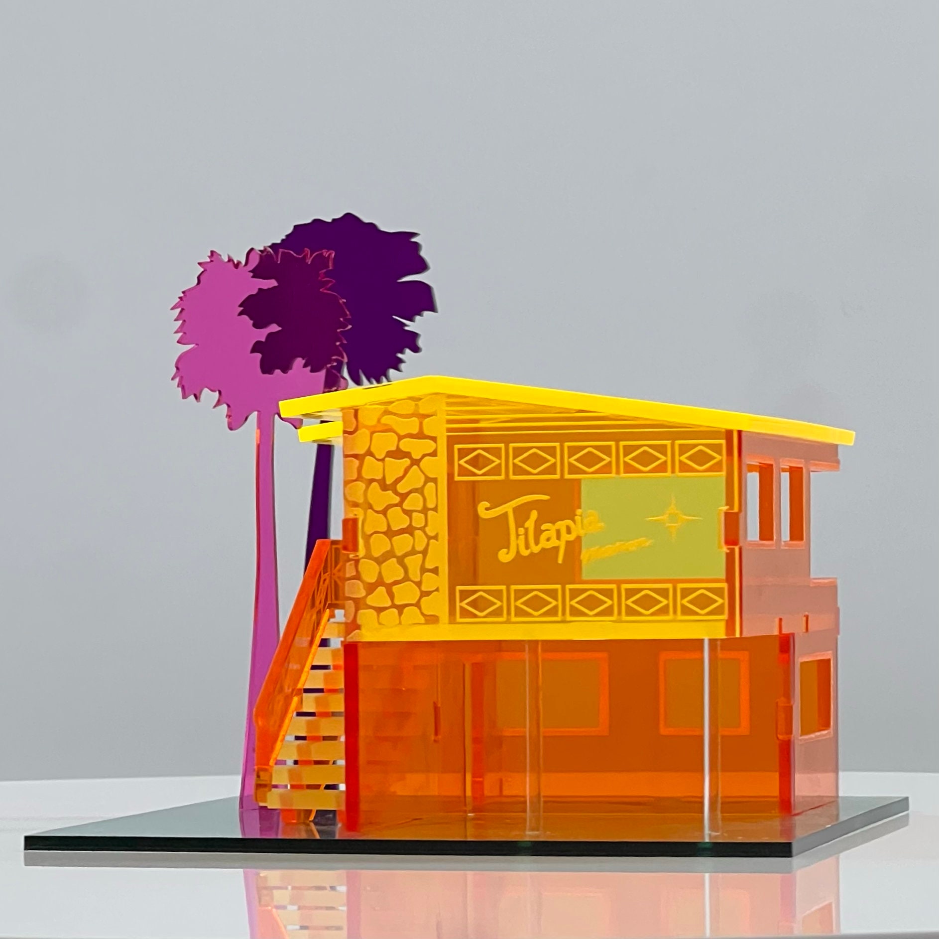 Mini 2-story Duplex Apartment Acrylic Model Los Angeles Dingbat 1:64 ...
