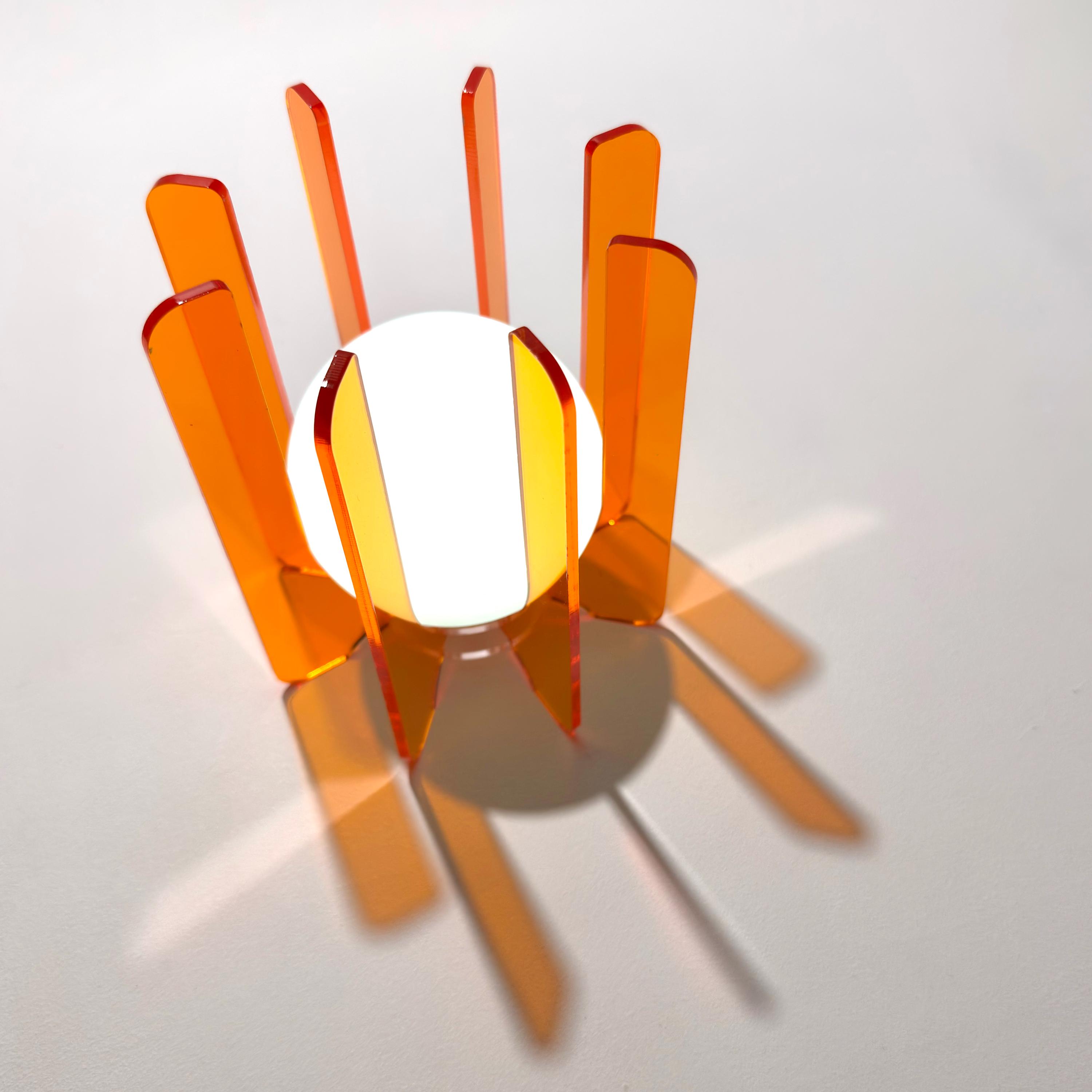 Orange LED Orb Lamp: Mid-century Modern Space Age Night Light - Etsy