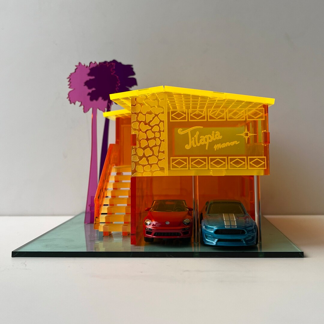 Mini 2-story Duplex Apartment Acrylic Model Los Angeles Dingbat 1:64 ...