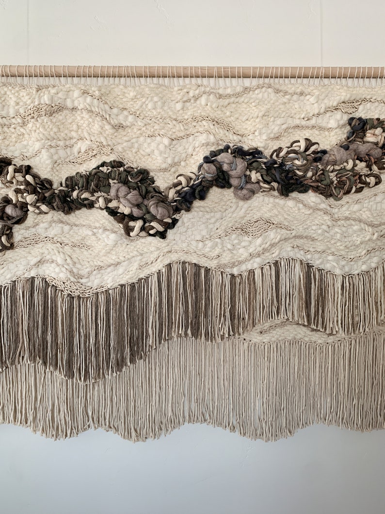 Large Handwoven Fiber Art Tapestry - Wool, Cotton, Silk (6x4 Ft) - Etsy