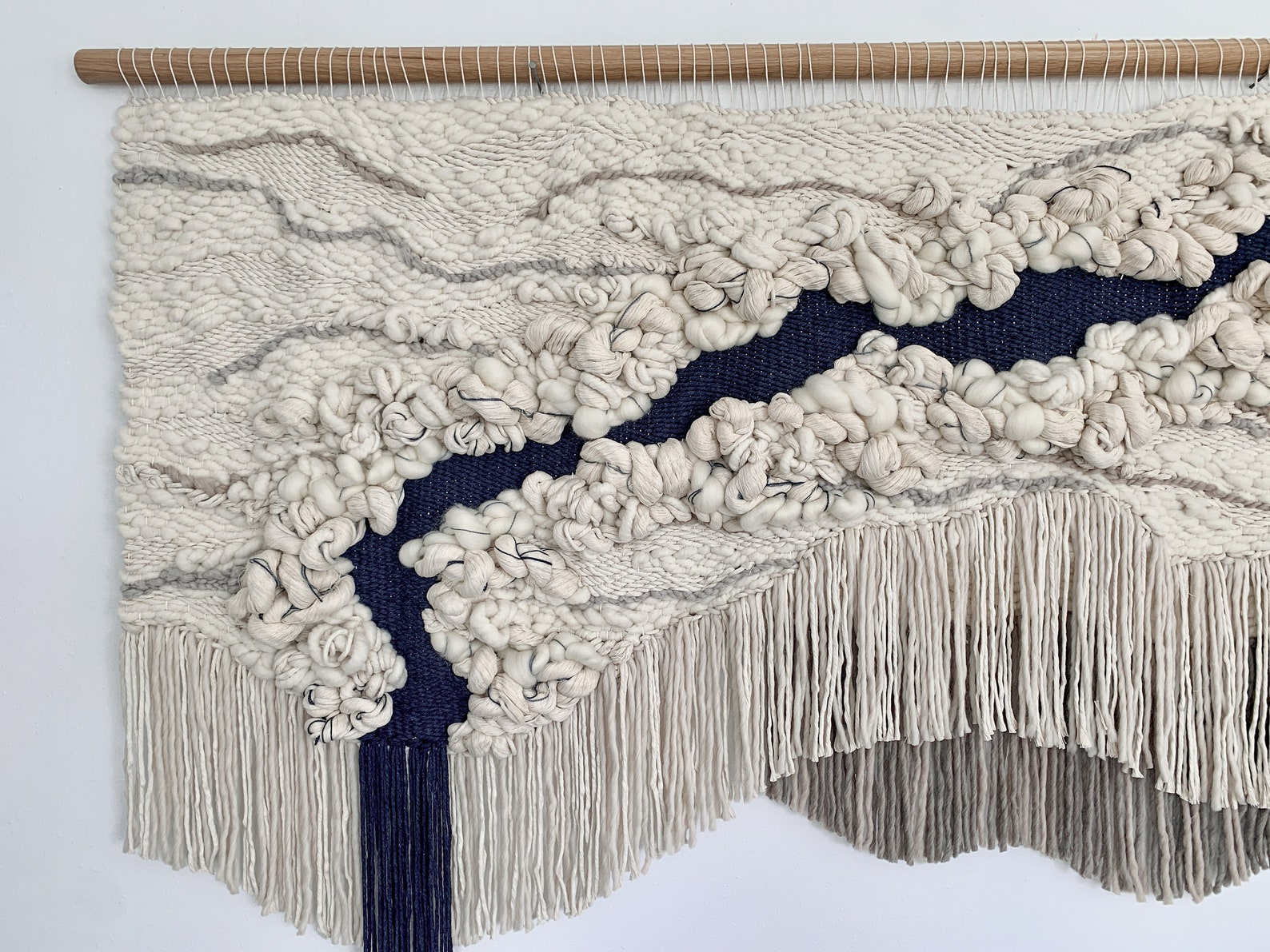 Extra Large Woven Wall Hanging: Wool, Cotton, River Design - Etsy