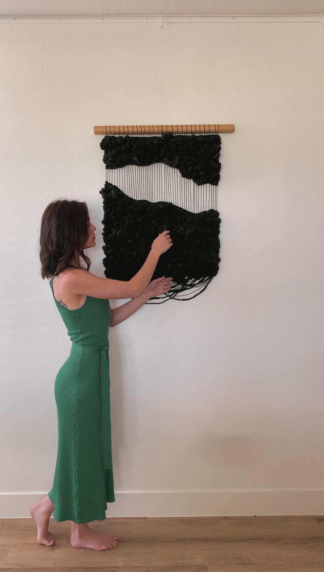 Handwoven Fiber Tapestry, Natural Wool Wall Hanging, Bohemian Textile ...
