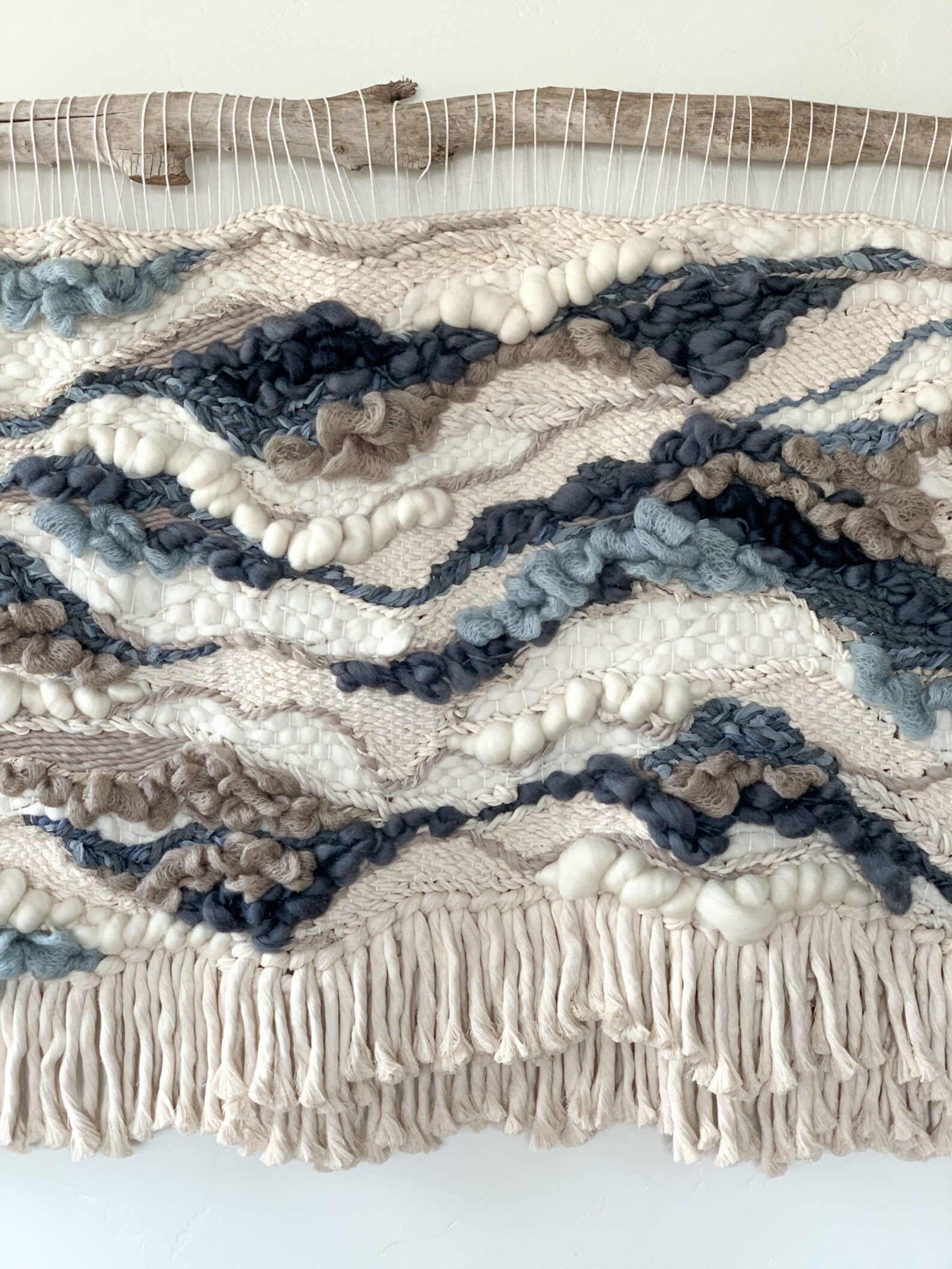 Blue Wall Hanging Slate Blue Wall Art Ocean Wall Hanging Fiber - Etsy