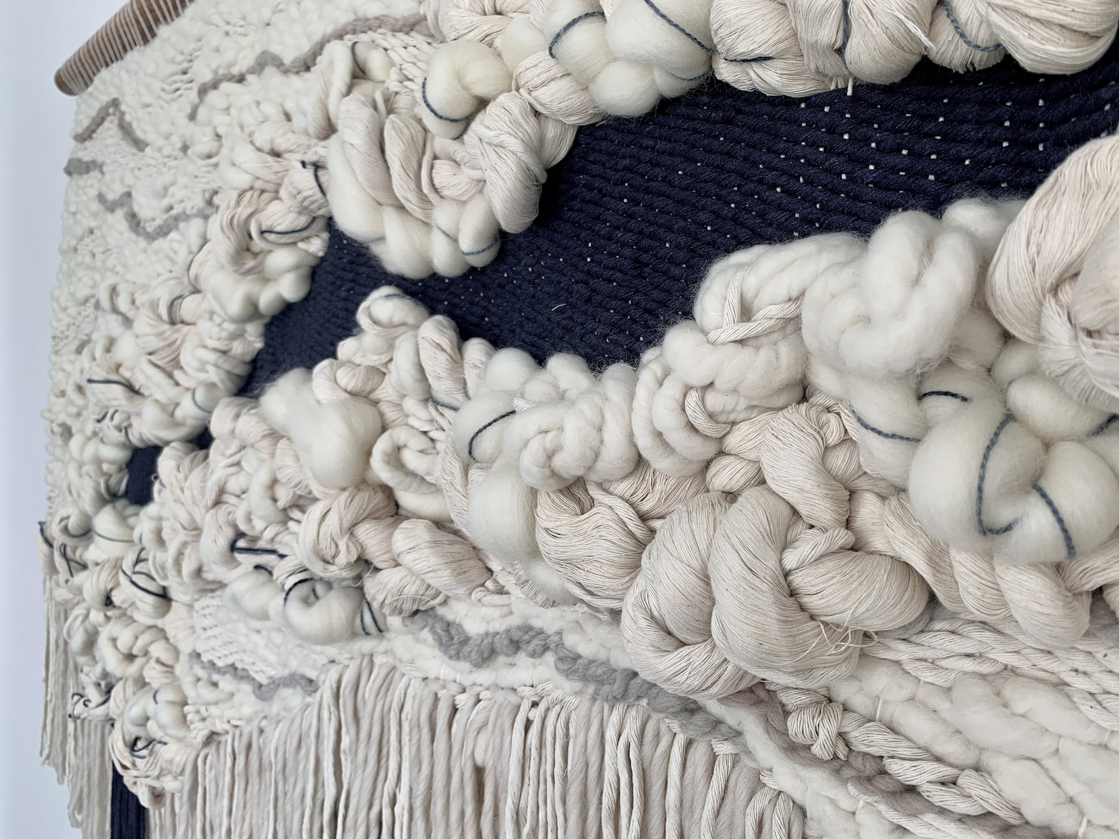 Extra Large Woven Wall Hanging: Wool, Cotton, River Design - Etsy
