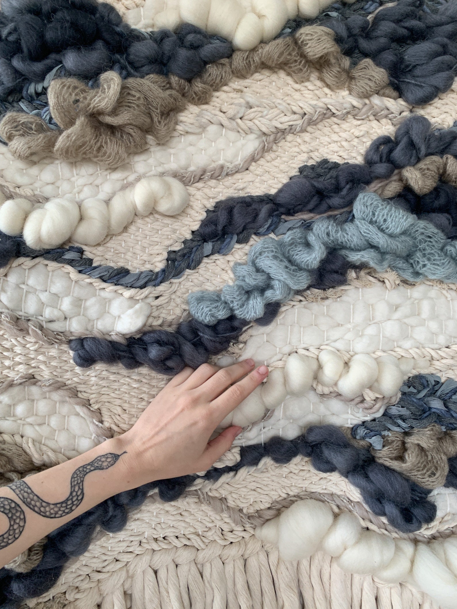 Blue Wall Hanging Slate Blue Wall Art Ocean Wall Hanging Fiber - Etsy