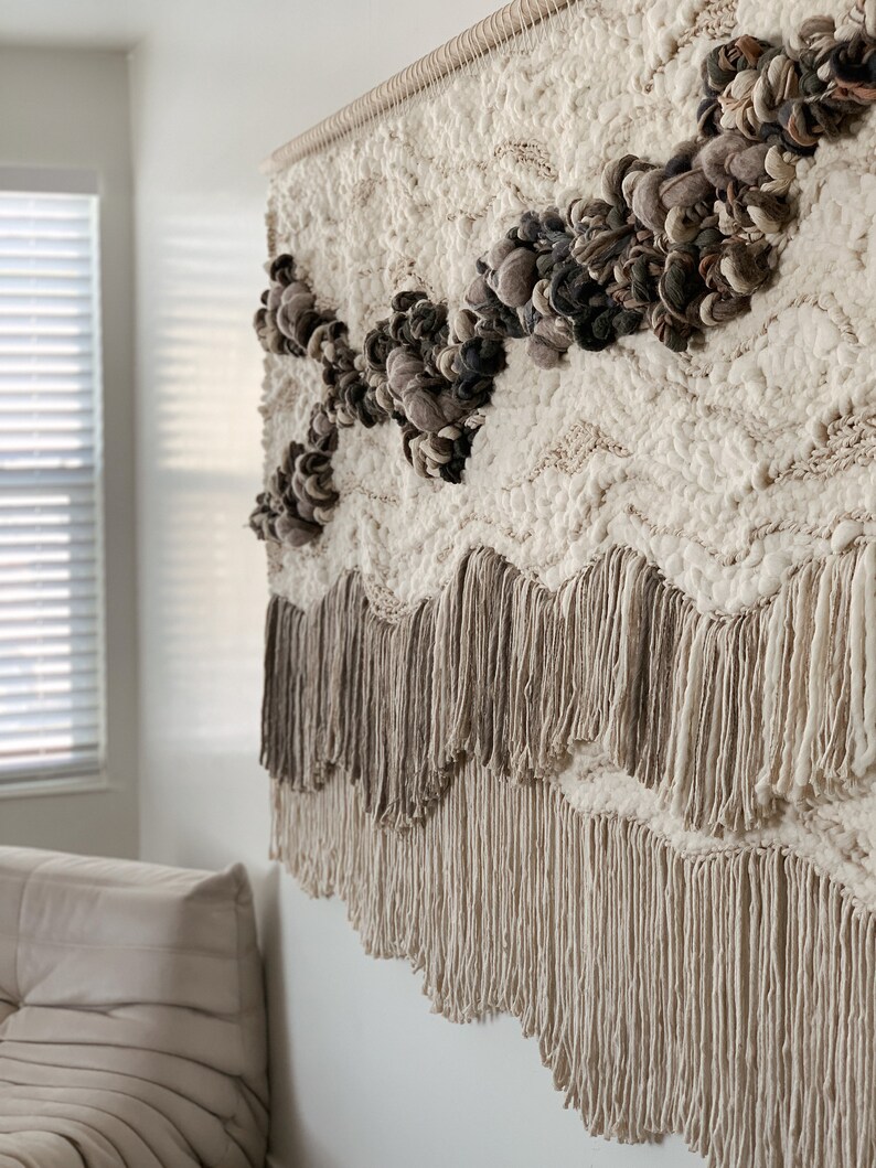 Large Handwoven Fiber Art Tapestry - Wool, Cotton, Silk (6x4 Ft) - Etsy
