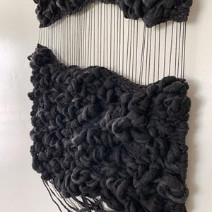Handwoven Fiber Tapestry, Natural Wool Wall Hanging, Bohemian Textile ...