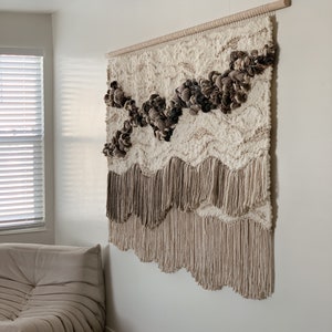 Large Handwoven Fiber Art Tapestry - Wool, Cotton, Silk (6x4 Ft) - Etsy