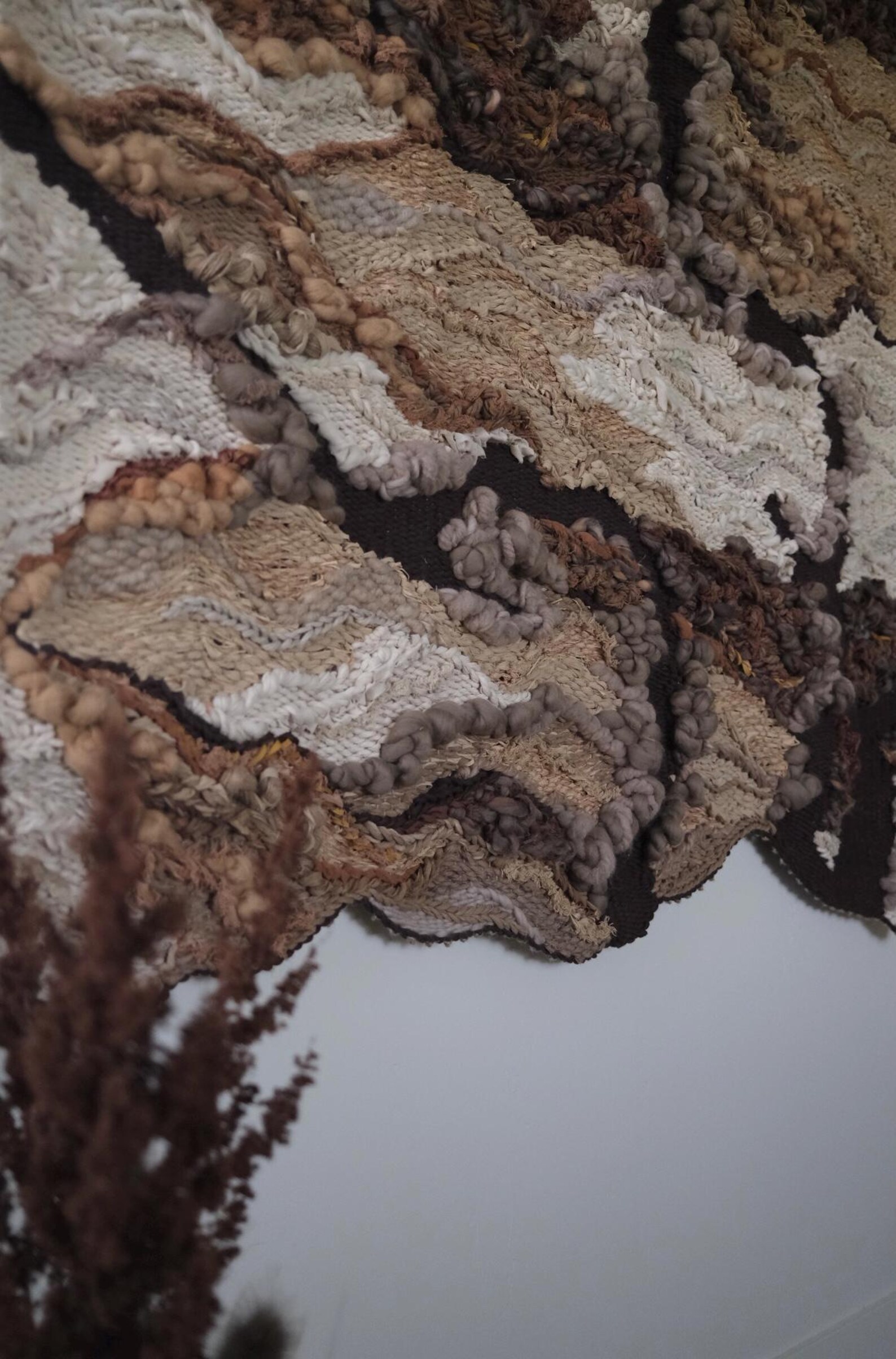 Handwoven Fiber Art Wall Hanging: Brown River Weave - Etsy